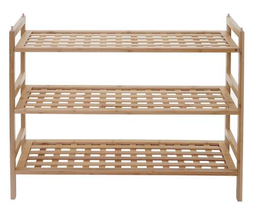 Skoreol med 3 skohylder - skoopbevaring - bambus reol med 3 hylder ...