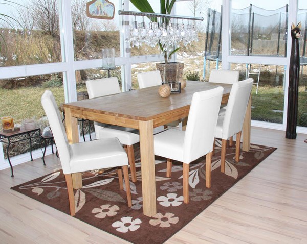 Spisestuestole - 2 spisebordsstole ~ spisestole i hvidt kunstlæder ...