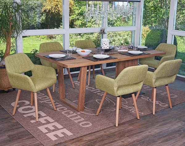 Spisebordsstol - spisestol i retro 50'er design ~ lysegrøn stof ...