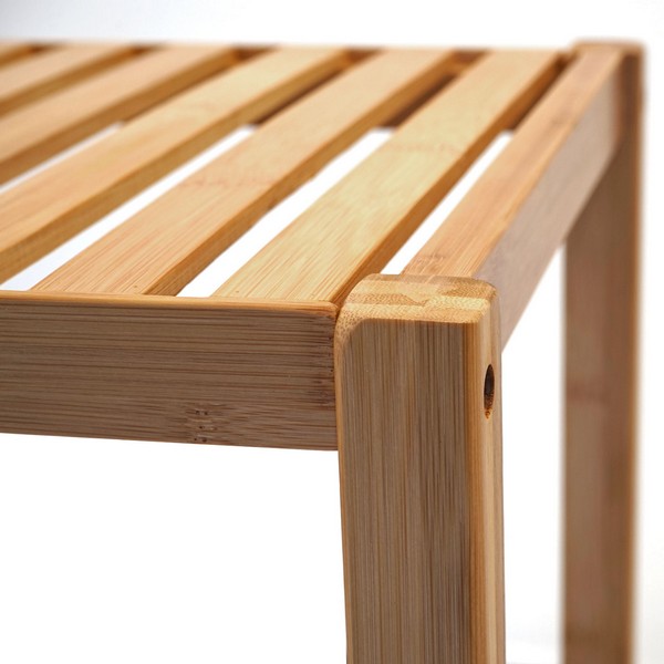 Skoreol og gulvreol med 5 bambus hylder - bambus reol 140x34x33 cm ...