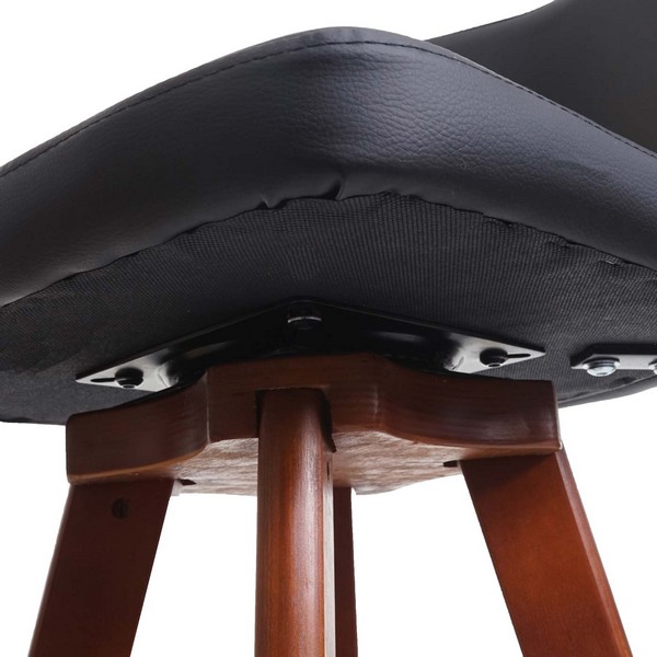 Barstol - roterbar med drejesæde og drejefunktion - sort kunstlæder ...